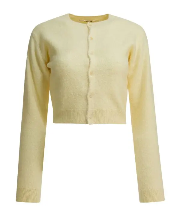 Auralee Garment-dyed Knit Crew-neck Cardigan - No