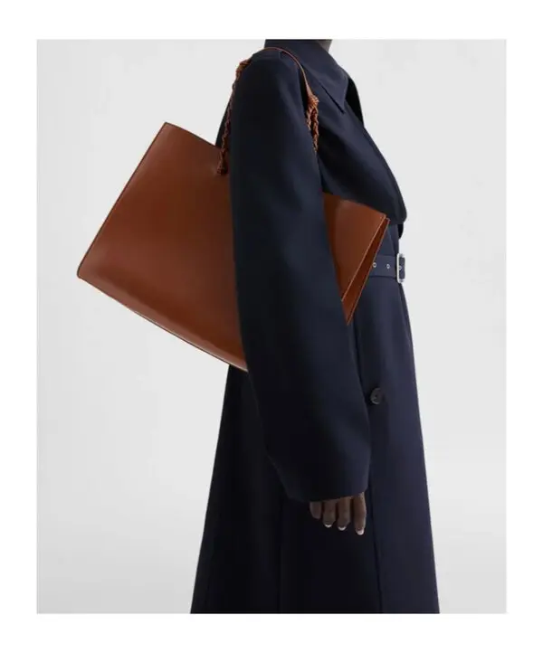 JIL SANDER Gle Tote Bag With Knotted Top Handles - Tan