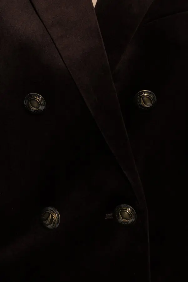 Zadig&Voltaire Double-breasted Velvet Blazer With Embossed Buttons