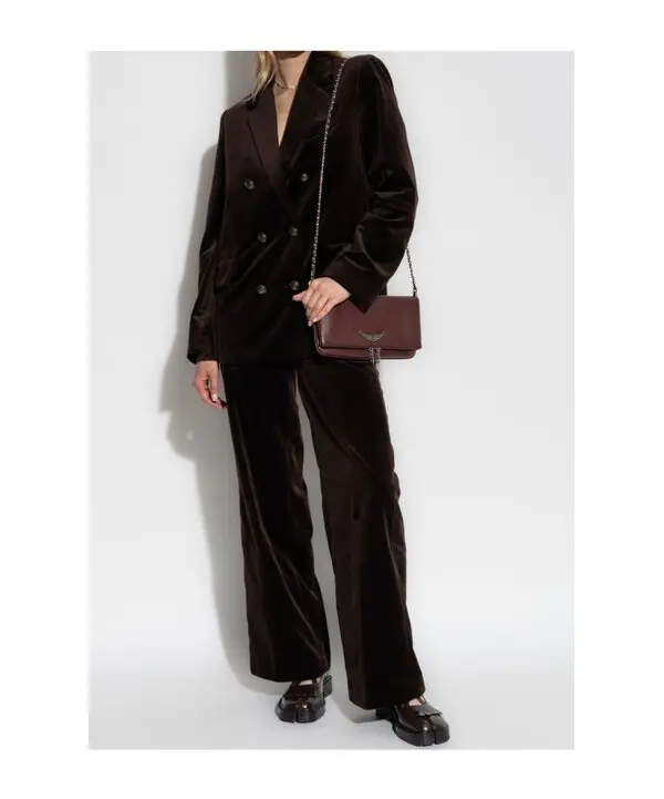 Zadig&Voltaire Double-breasted Velvet Blazer With Embossed Buttons
