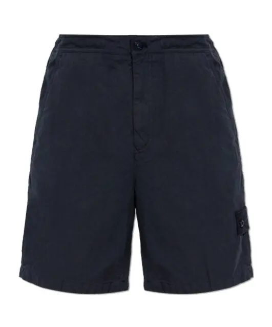 Stone Island Logo Patch Bermuda Shorts - Blue