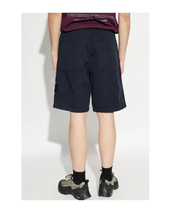 Stone Island Logo Patch Bermuda Shorts - Blue