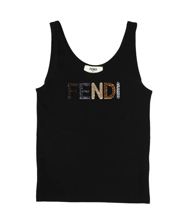 Fendi Sleeveless Logo Tank Top - Black