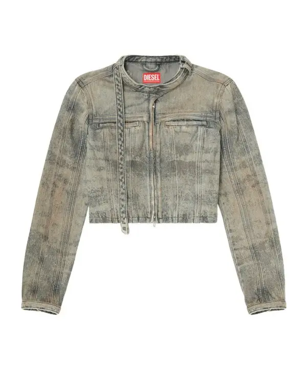 DIESEL® Cropped Denim Jacket - Grey