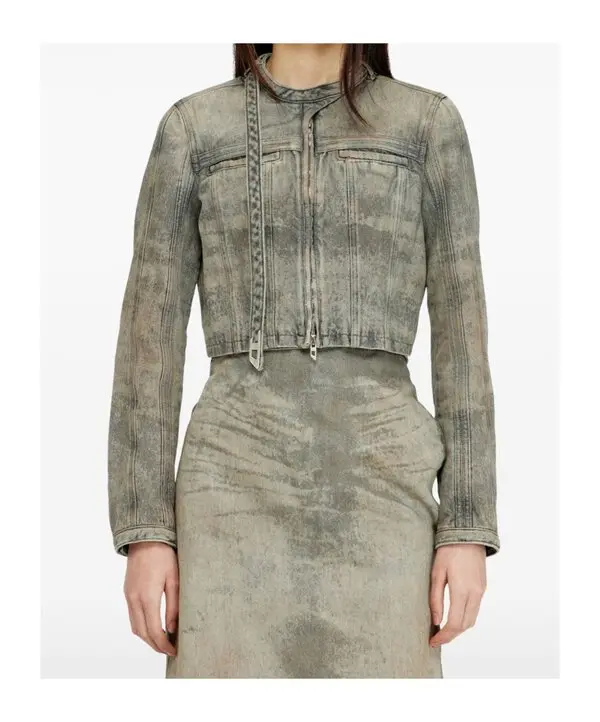 DIESEL® Cropped Denim Jacket - Grey
