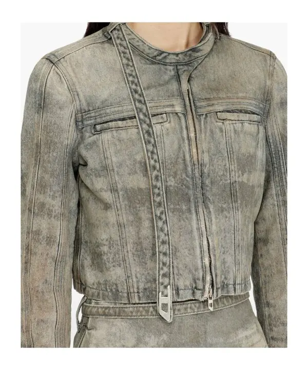DIESEL® Cropped Denim Jacket - Grey