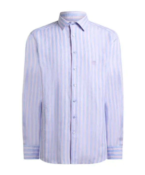 Etro Striped Long-sleeved Shirt - Light Blue