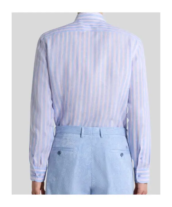 Etro Striped Long-sleeved Shirt - Light Blue