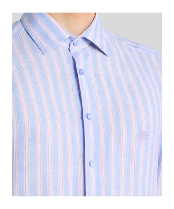 Etro Striped Long-sleeved Shirt - Light Blue