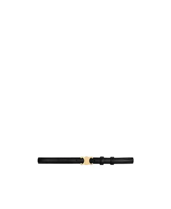 Celine Triomphe Belt 18mm In Taurillon Leather - Black