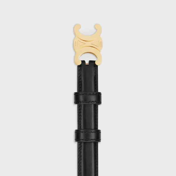 Celine Triomphe Belt 18mm In Taurillon Leather - Black