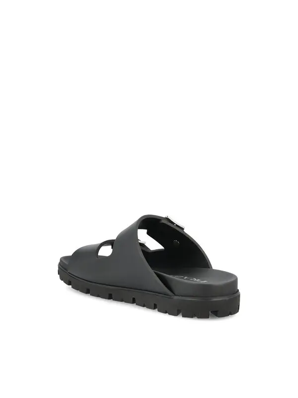 Prada Logo Detailed Buckled Sandals