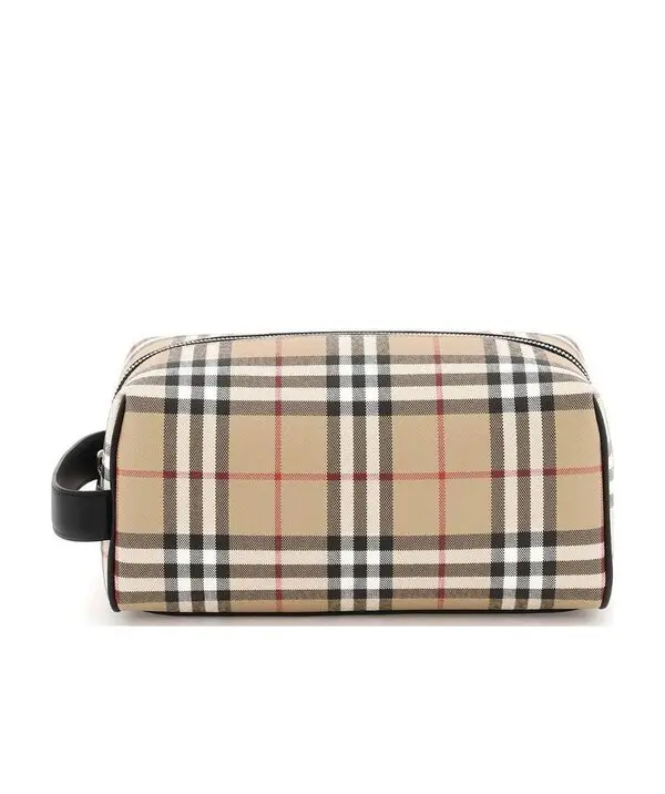 Burberry Vintage Checkered Toiletry Bag - Nude