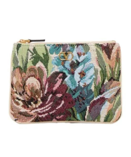 Valentino Garavani Zippered Clutch With Floral Motif