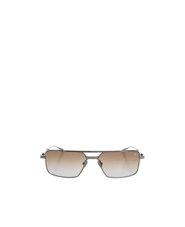 Valentino Garavani Rectangular Frame Sunglasses With Studded Details - Multicolor