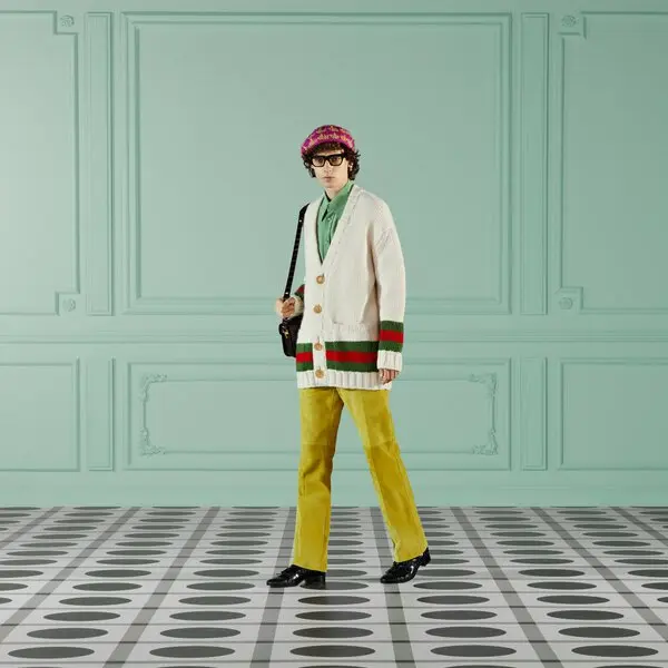 Gucci Knitted Cardigan With Ribbon Trim