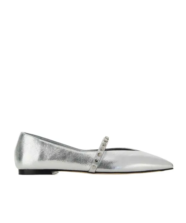 Alexander McQueen Embellished Pointed-toe Ballerinas - Silver