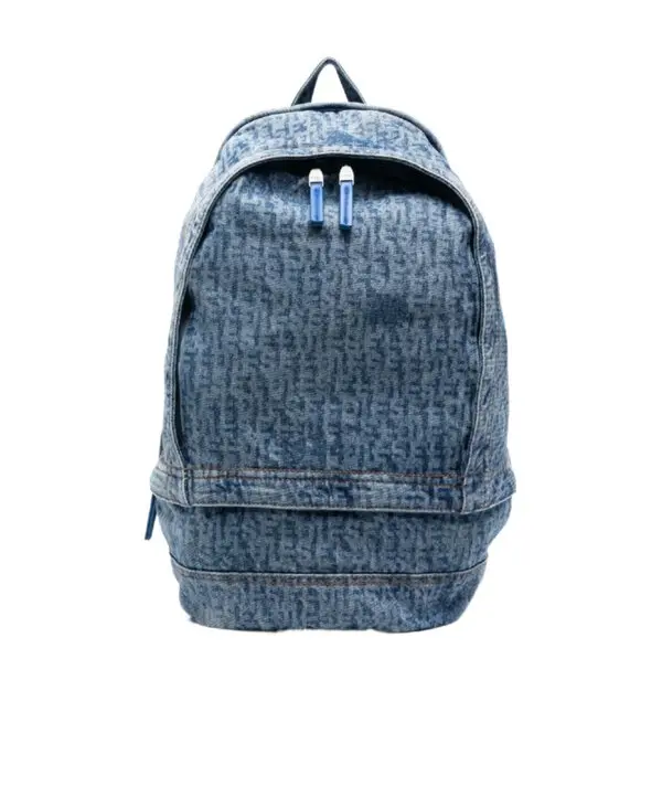 DIESEL® Monogram Zip-around Denim Backpack - Blue