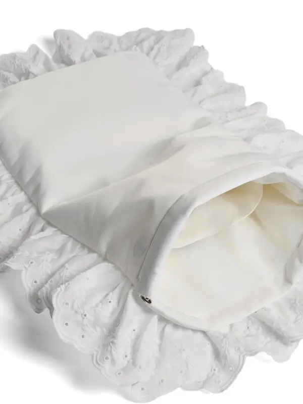 Simone Rocha Pillowcase Clutch Bag With Floral Embroidery And Pearl Embellishments - White
