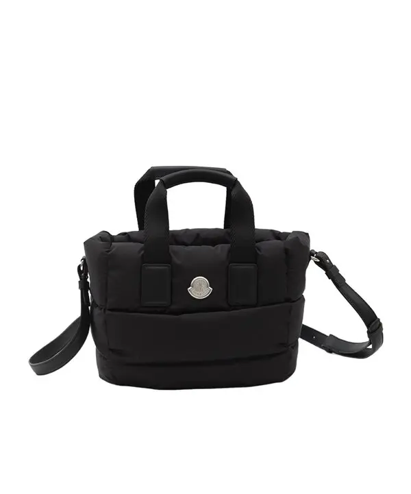 Moncler Padded Tote Bag With Logo Patch - Black