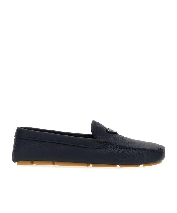 Prada Logo Plaque Slip-on Loafers