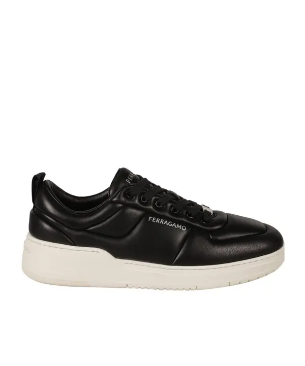 FERRAGAMO Low Top Lace-up Sneakers - Black