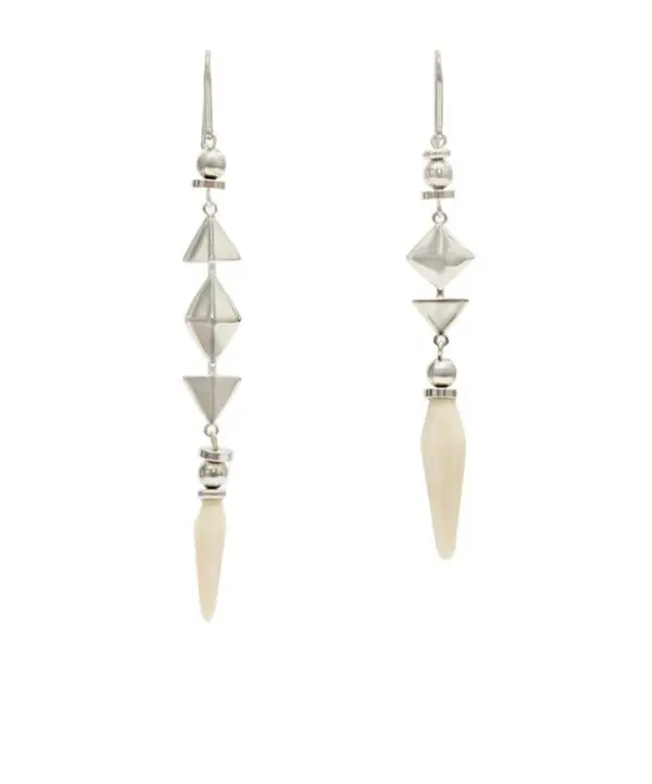 Isabel Marant Étoile Ida" Drop Earrings With Geometric Pendants - Off White