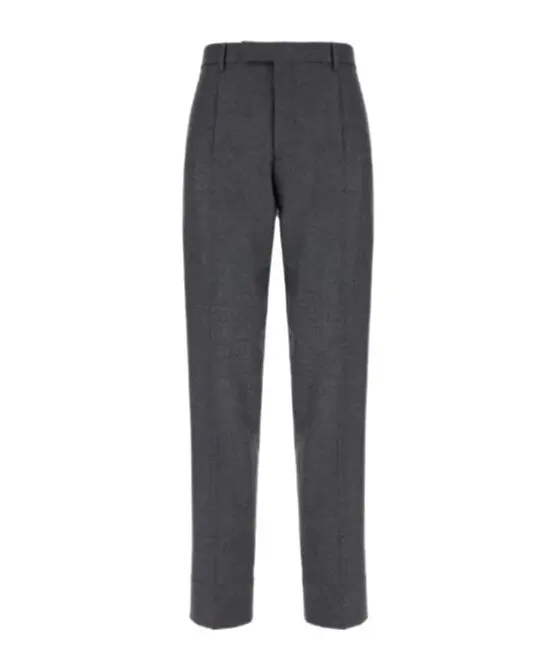 Zegna Wool Trousers With Pleated Design - Grey