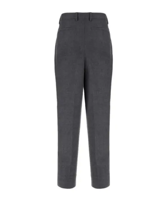 Zegna Wool Trousers With Pleated Design - Grey