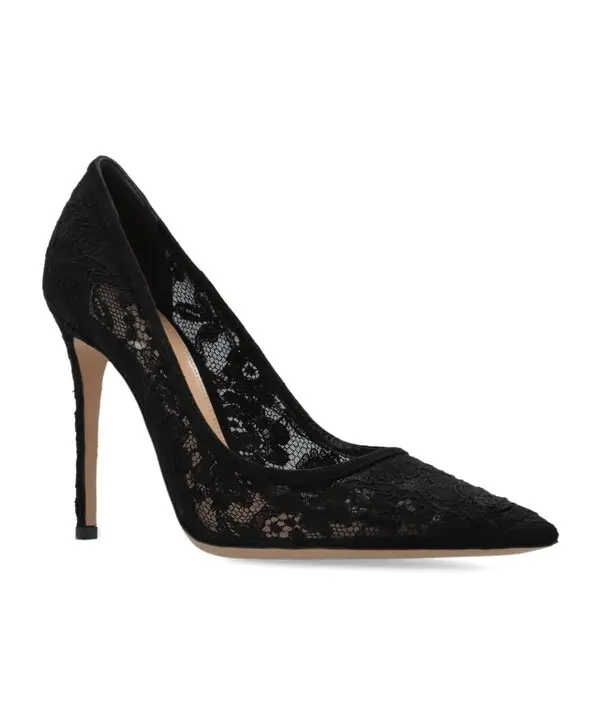 GIANVITO ROSSI Pointed-toe Lace Pumps