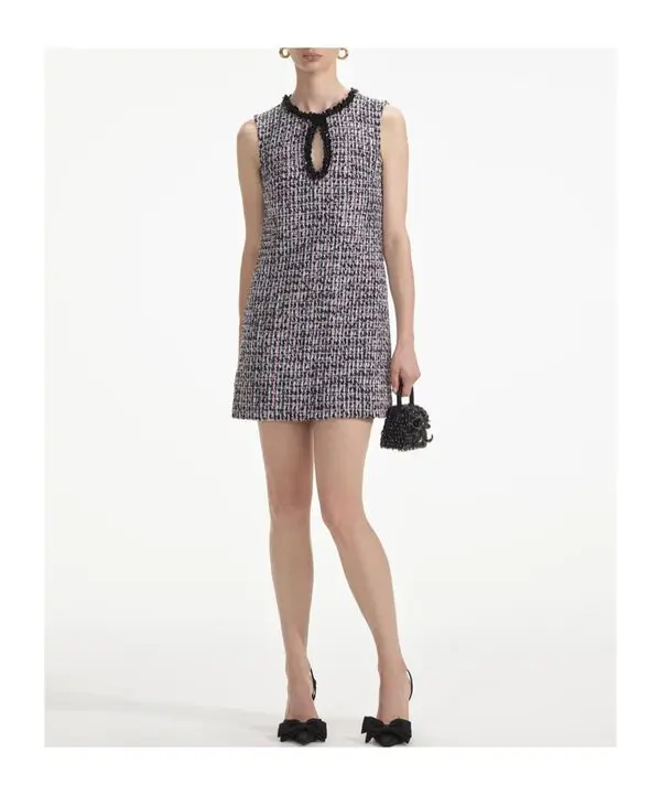 SELF-PORTRAIT Boucle Embellished Mini Dress