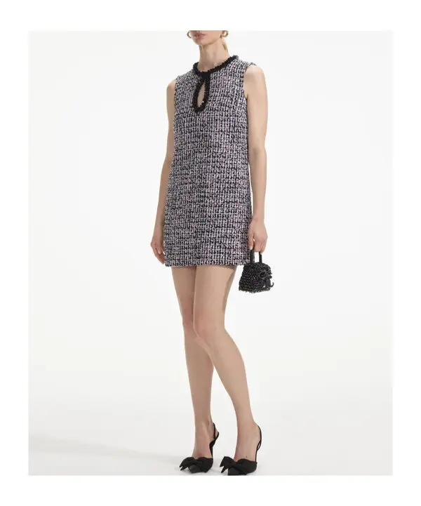 SELF-PORTRAIT Boucle Embellished Mini Dress