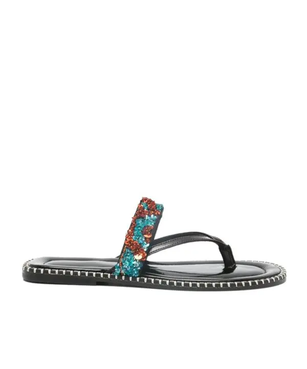Dries Van Noten Embellished Round Toe Slippers - Black