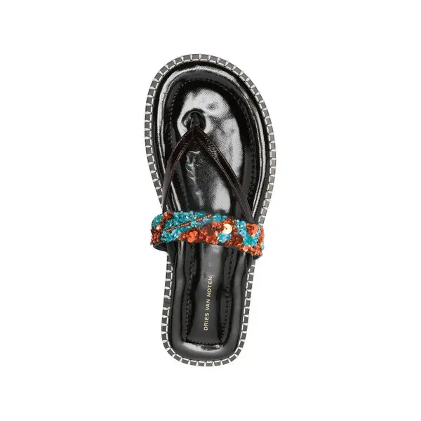 Dries Van Noten Embellished Round Toe Slippers