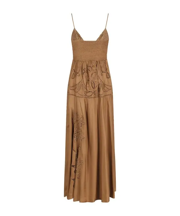 ERMANNO FIRENZE Sleeveless V-neck Floral-cutout Maxi Dress