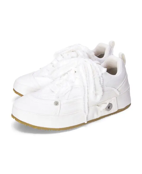 Loewe Deconstructed Lace-up Sneakers In Denim