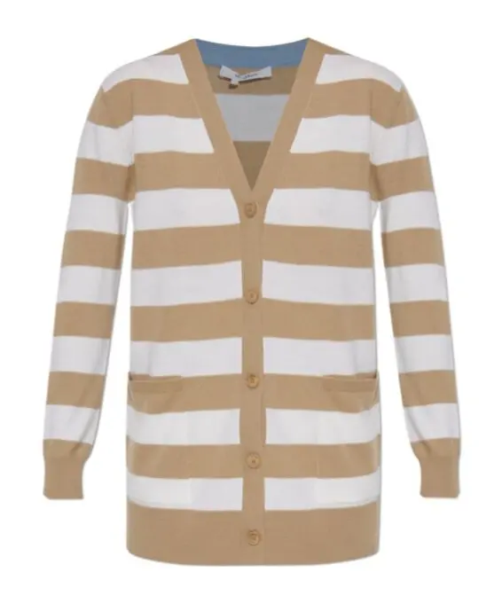 Max Mara Fiemme Striped Cardigan - Beige