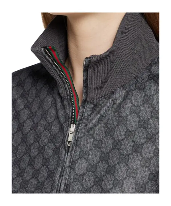 Gucci Printed Technical Jersey Zip Sweatshirt
