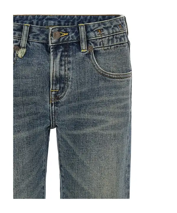 R13 Straight Leg Jeans With Contrast Stitching