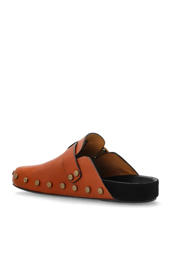 Isabel Marant Étoile Mirvin Slides With Brass Rivets And Decorative Buckle