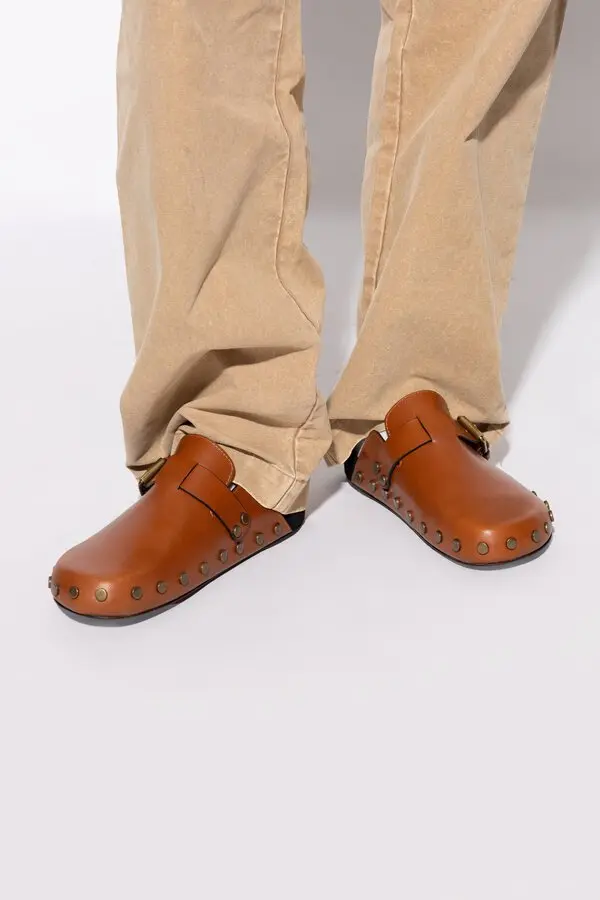 Isabel Marant Étoile Mirvin Slides With Brass Rivets And Decorative Buckle