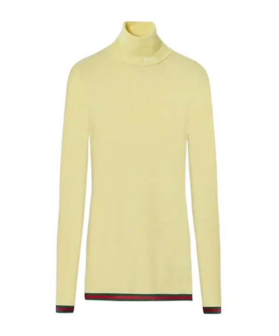 Gucci Ribbed High-neck Cashmere And Silk Blend Top