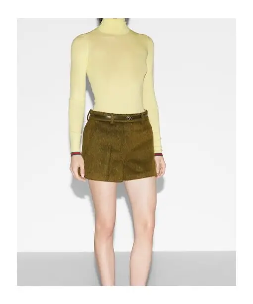 Gucci Ribbed High-neck Cashmere And Silk Blend Top