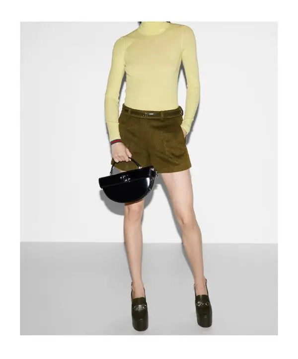 Gucci Ribbed High-neck Cashmere And Silk Blend Top