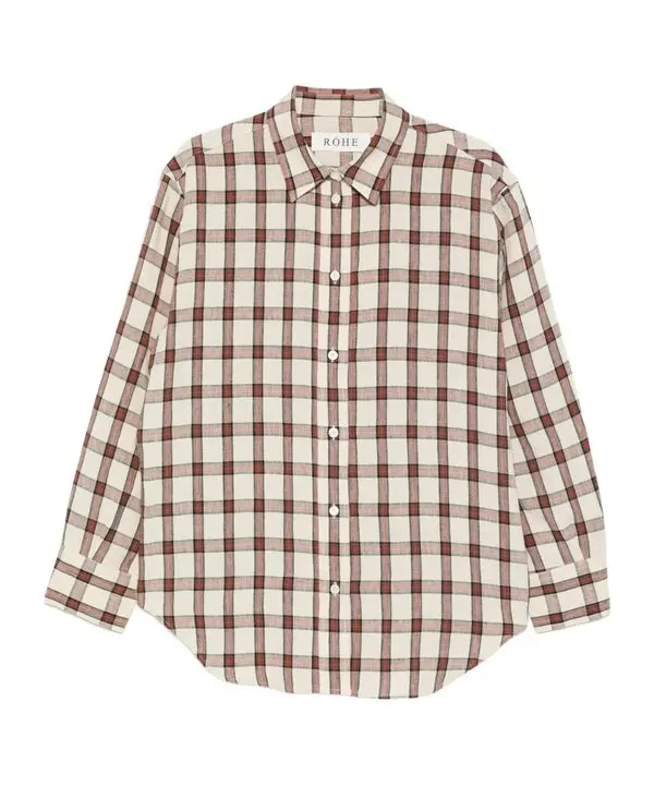 RÓHE Oversized Check Long Sleeve Shirt - Multicolor