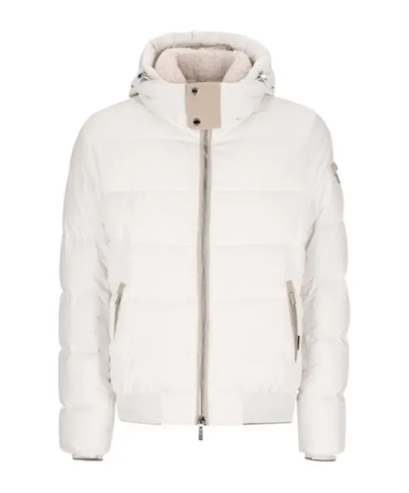 MOORER Padded Hooded Jacket - White