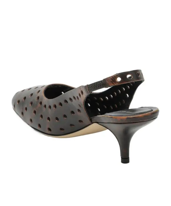 Dries Van Noten Perforated Slingback Kitten Heels