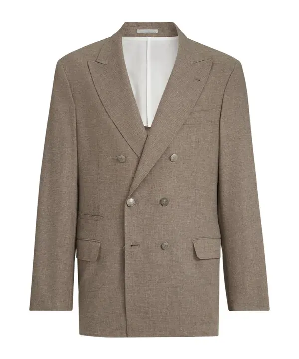 Brunello Cucinelli Double-breasted Blazer - Gray