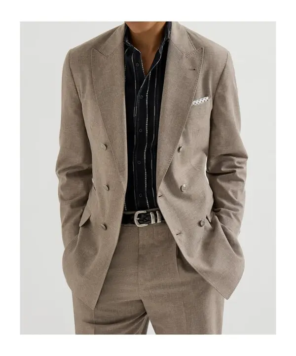 Brunello Cucinelli Double-breasted Blazer - Gray