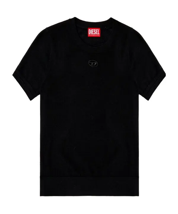 DIESEL® M-aline Logo Embroidered Knitted Top - Black